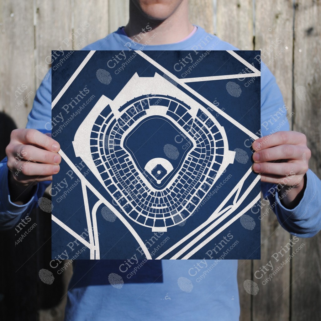 Yankee Stadium Map Art - City Prints
