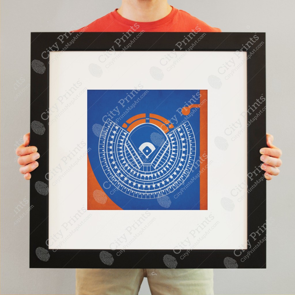 Shea Stadium Map Art - City Prints
