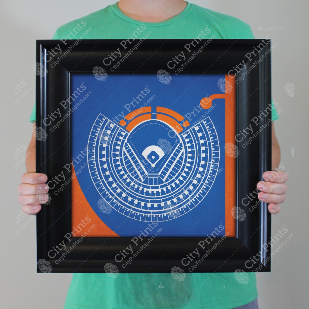 Shea Stadium Map Art - City Prints