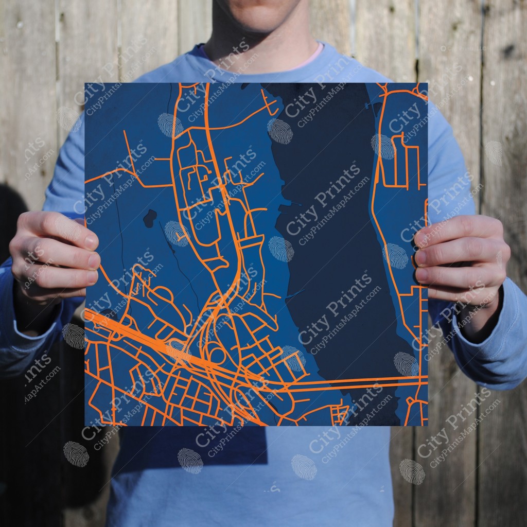 United States Coast Guard Academy Campus Map Art - City Prints