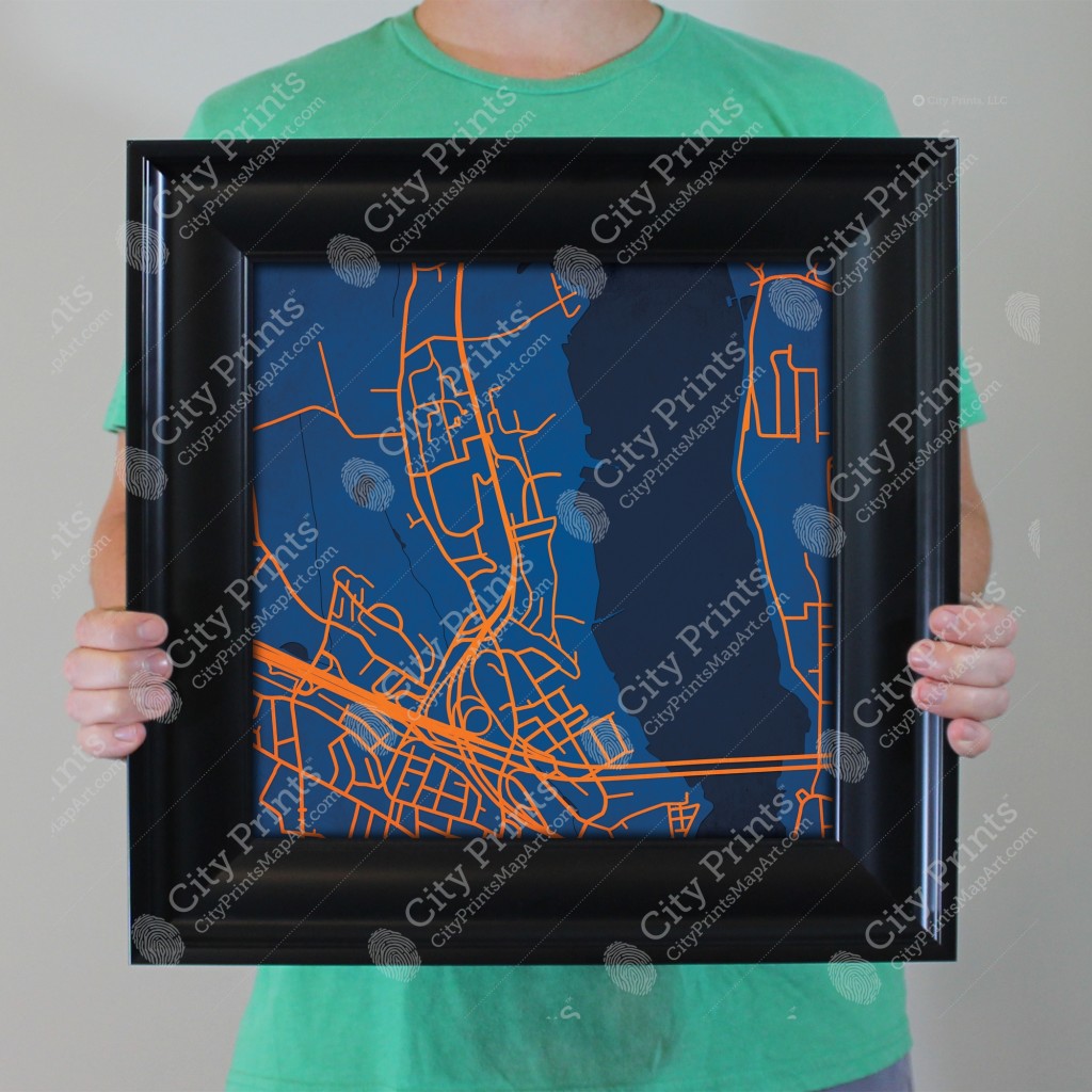 United States Coast Guard Academy Campus Map Art - City Prints