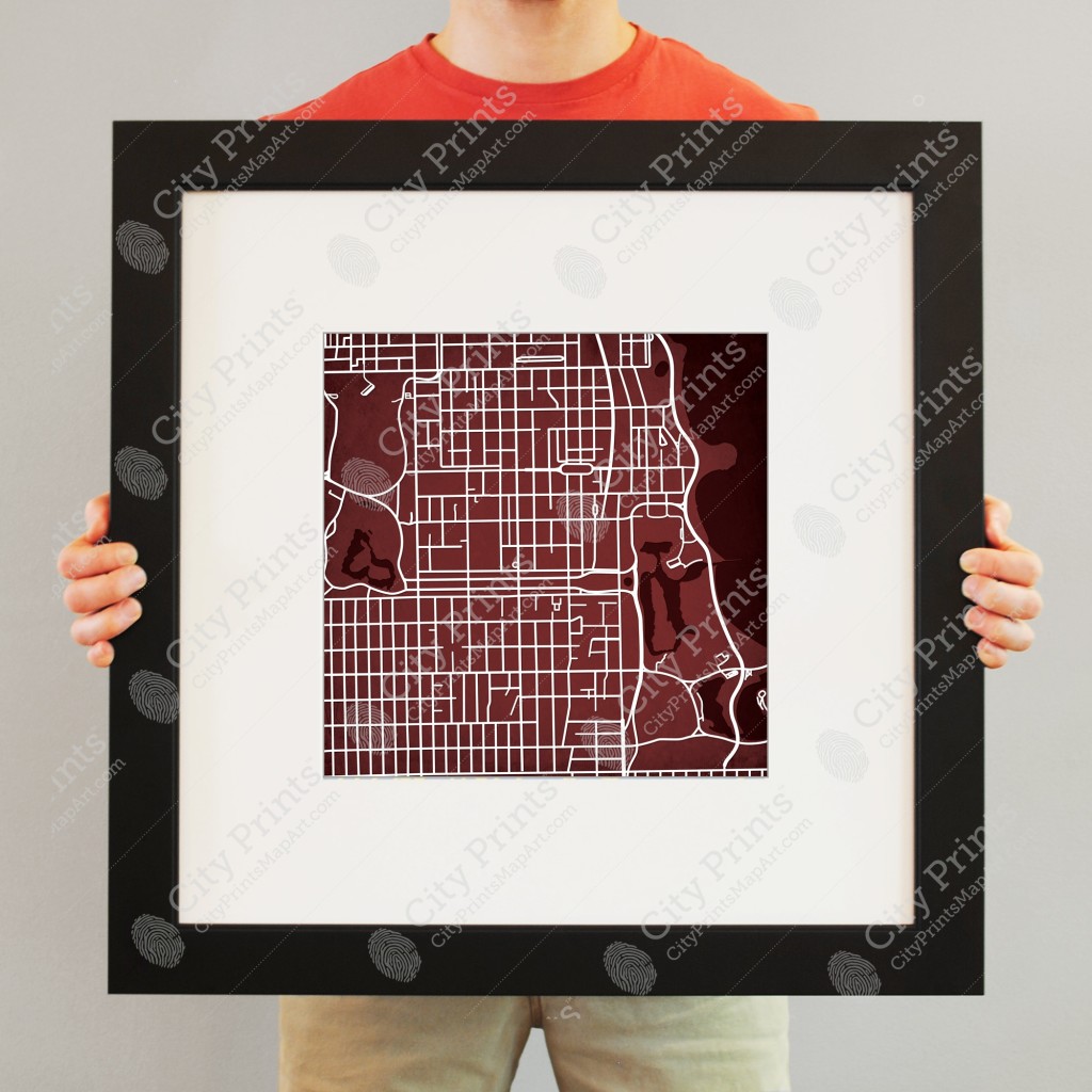 University of Chicago Campus Map Art - City Prints