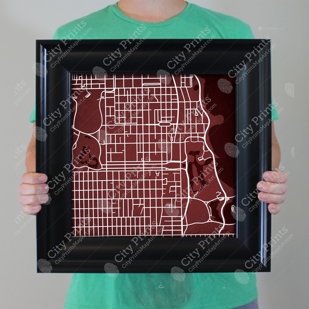 University of Chicago Campus Map Art - City Prints