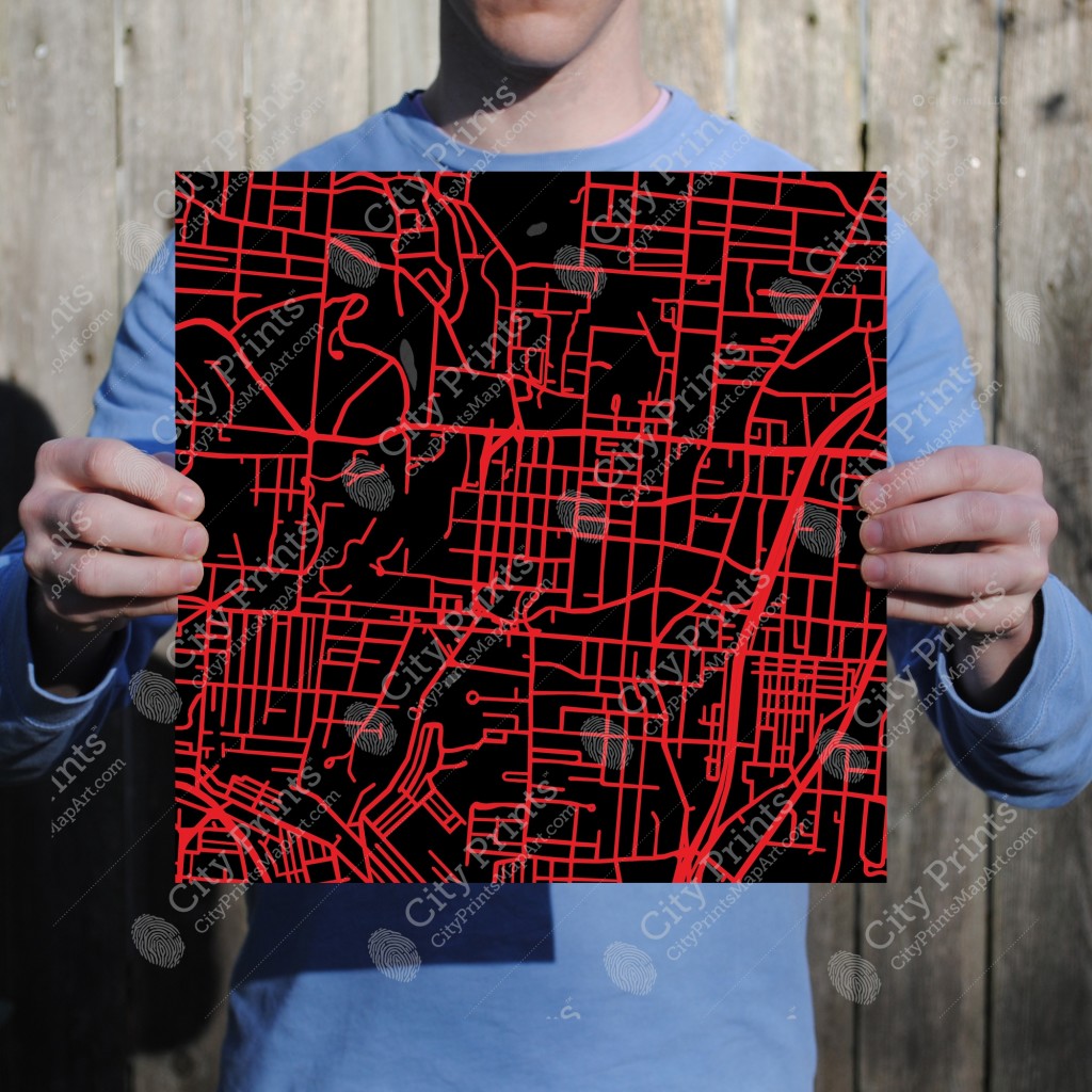 University of Cincinnati Campus Map Art - City Prints