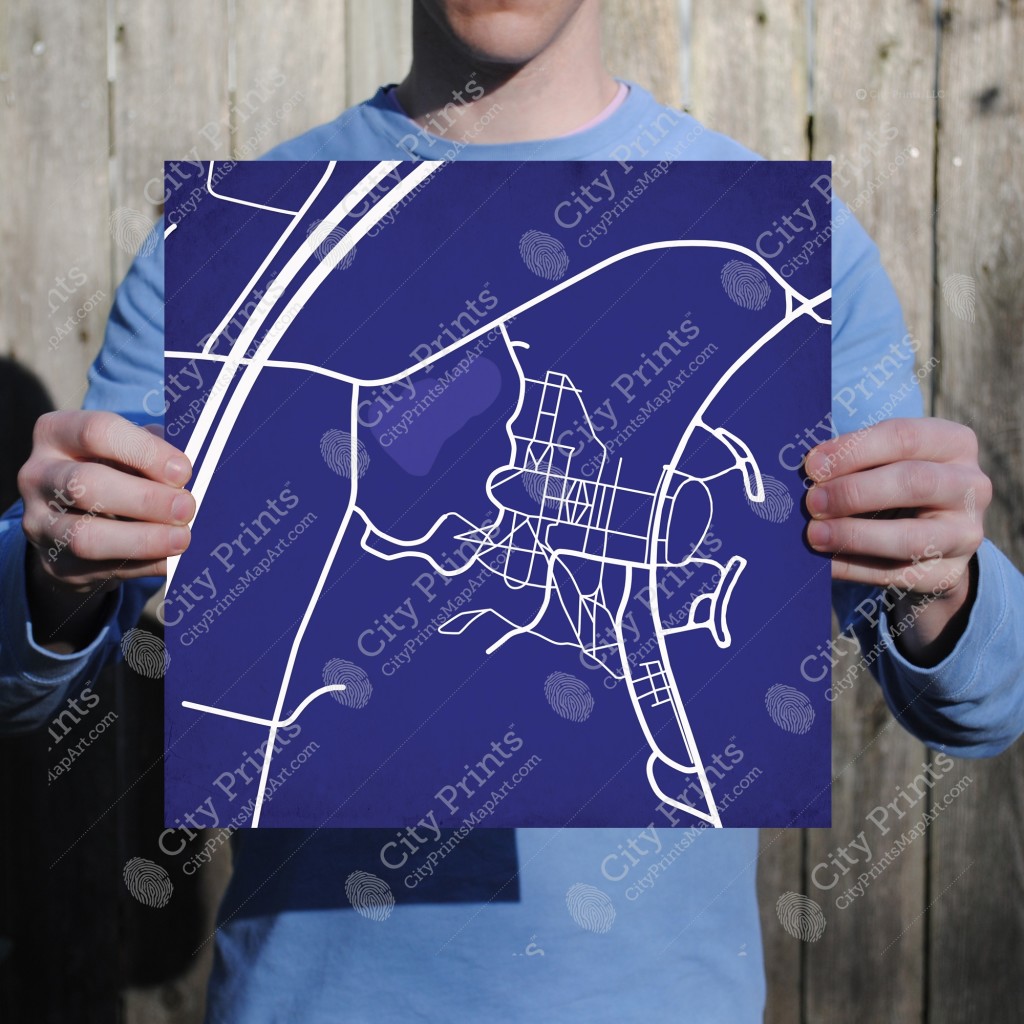 Colby College Campus Map Art - City Prints