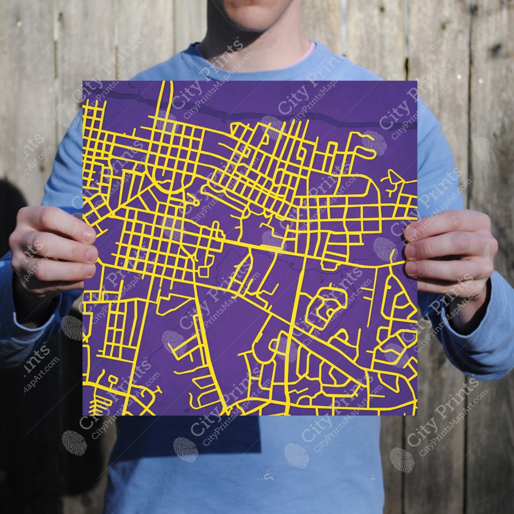 East Carolina University Campus Map Art - City Prints