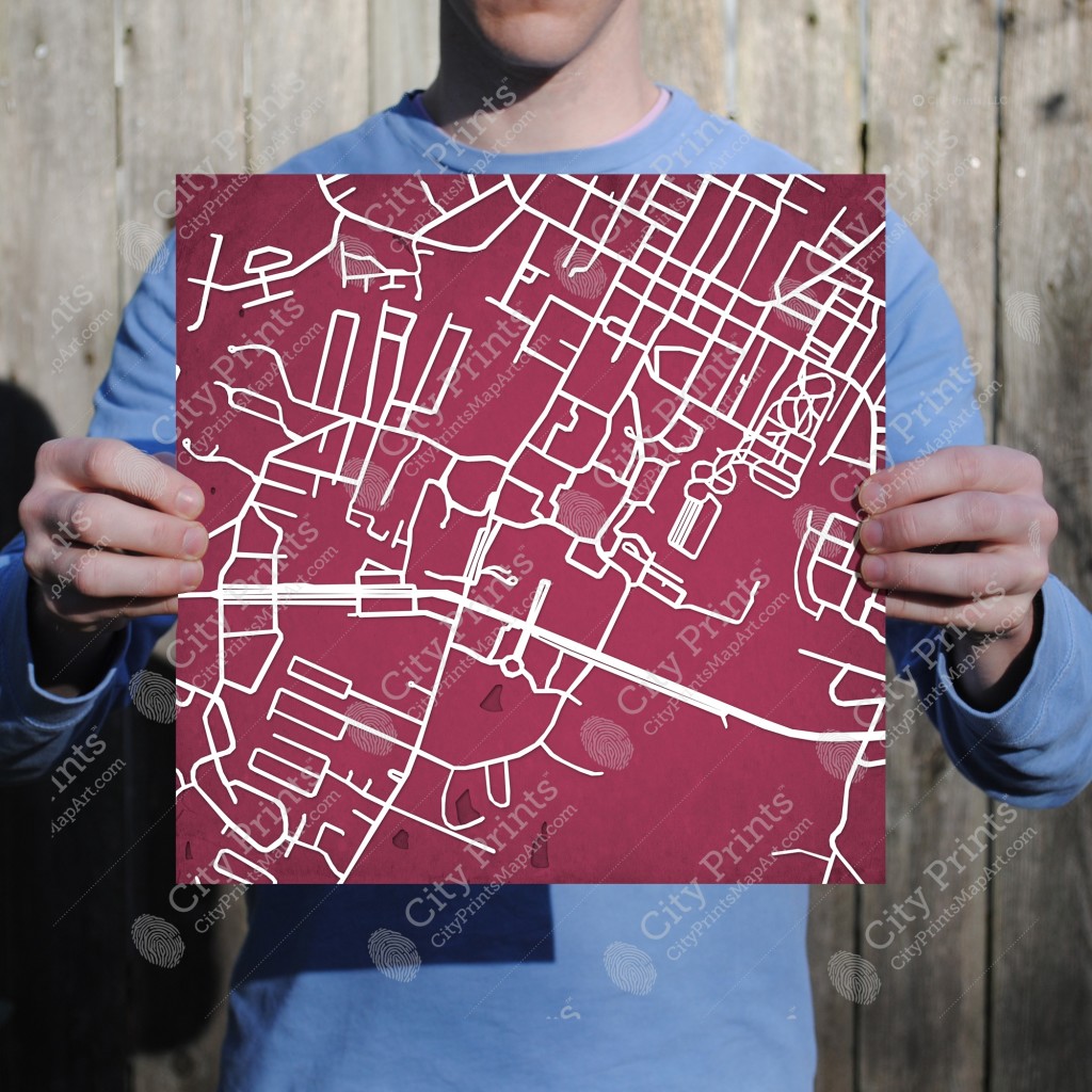 Eastern Kentucky University Campus Map Art - City Prints