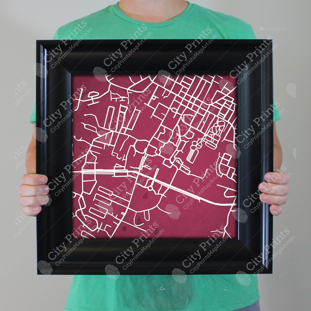Eastern Kentucky University Campus Map Art - City Prints