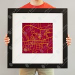 Elon University Campus Map Art - City Prints