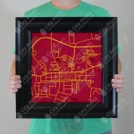 Elon University Campus Map Art - City Prints