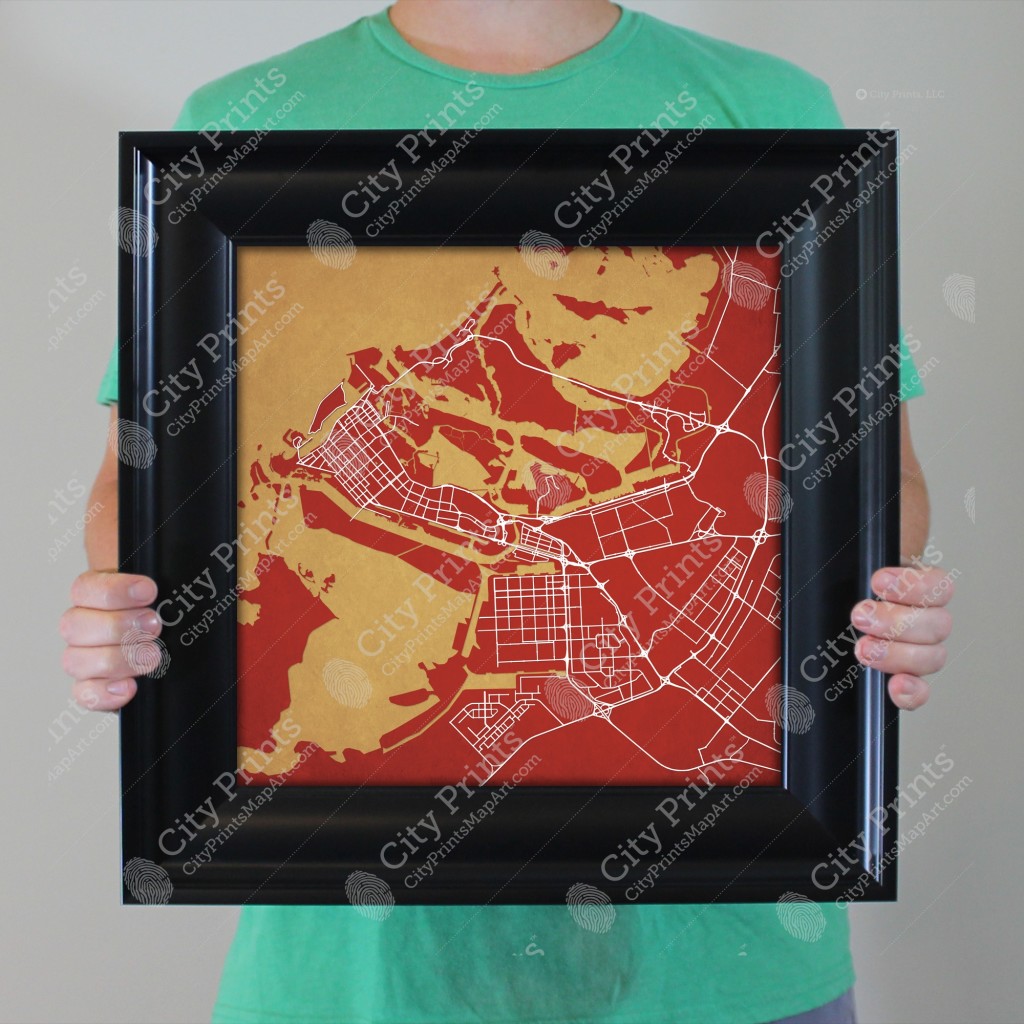Abu Dhabi, United Arab Emirates Map Art - City Prints
