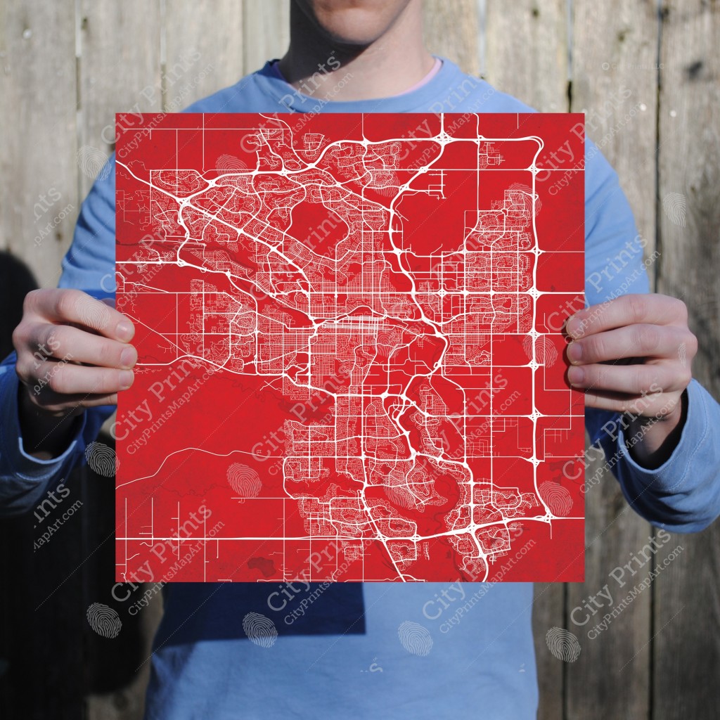 Calgary, Canada Map Art - City Prints