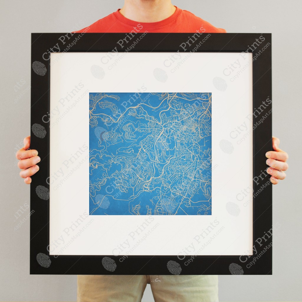 Jerusalem, Israel Map Art - City Prints