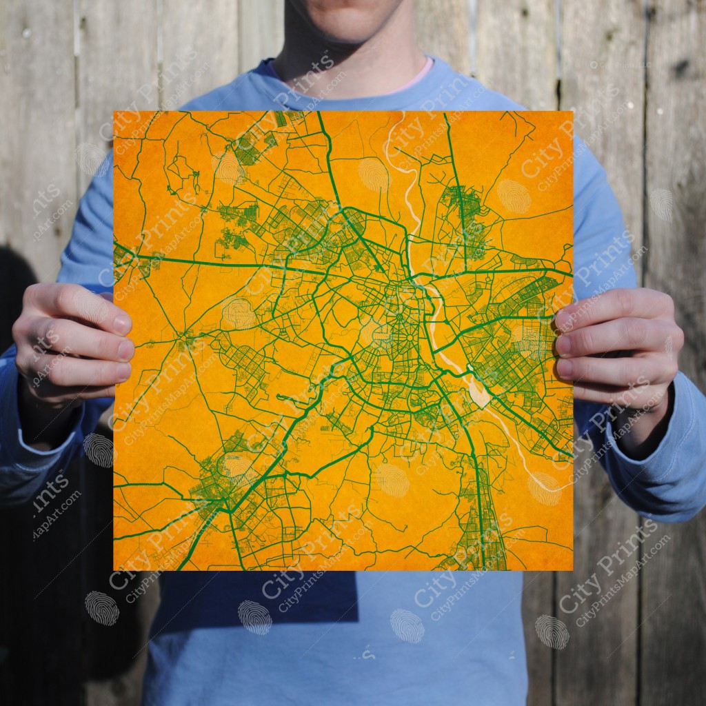 New Delhi, India Map Art - City Prints