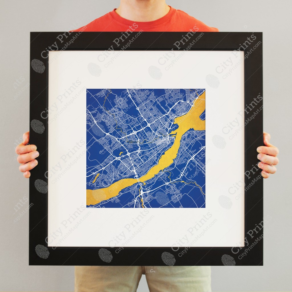Quebec, Canada Map Art - City Prints