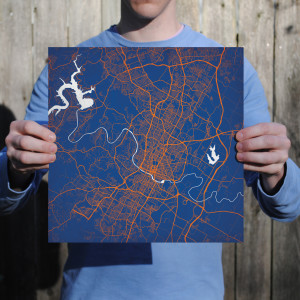 Austin, Texas Map Art - City Prints