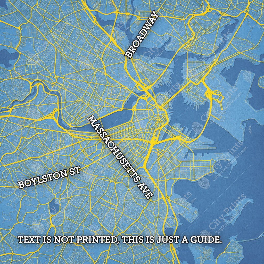 Boston, Massachusetts Map Art - City Prints