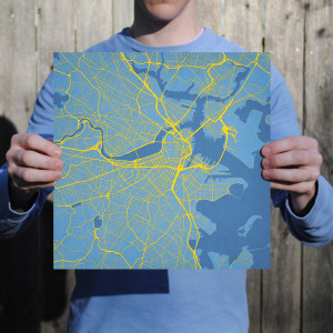 Boston, Massachusetts Map Art - City Prints