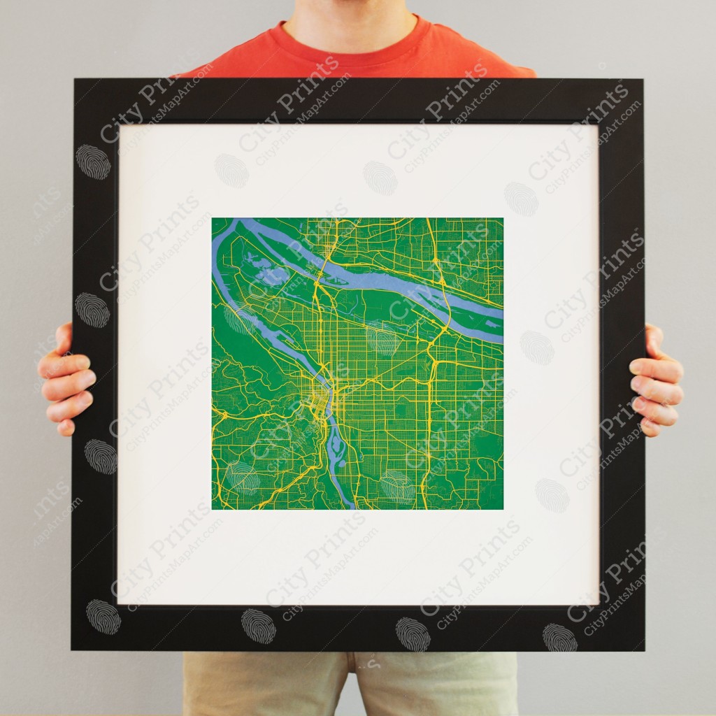 Portland, Oregon Map Art - City Prints
