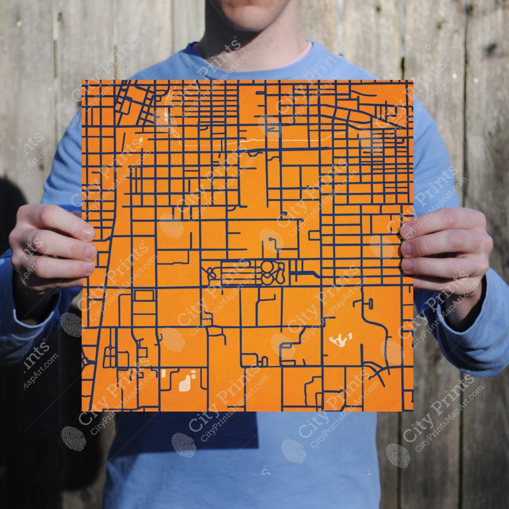 University of Illinois Campus Map Art - City Prints