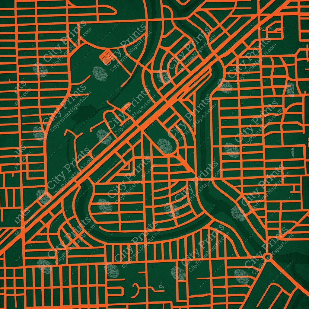 Miami University (Oxford Ohio) Campus Map Art - City Prints