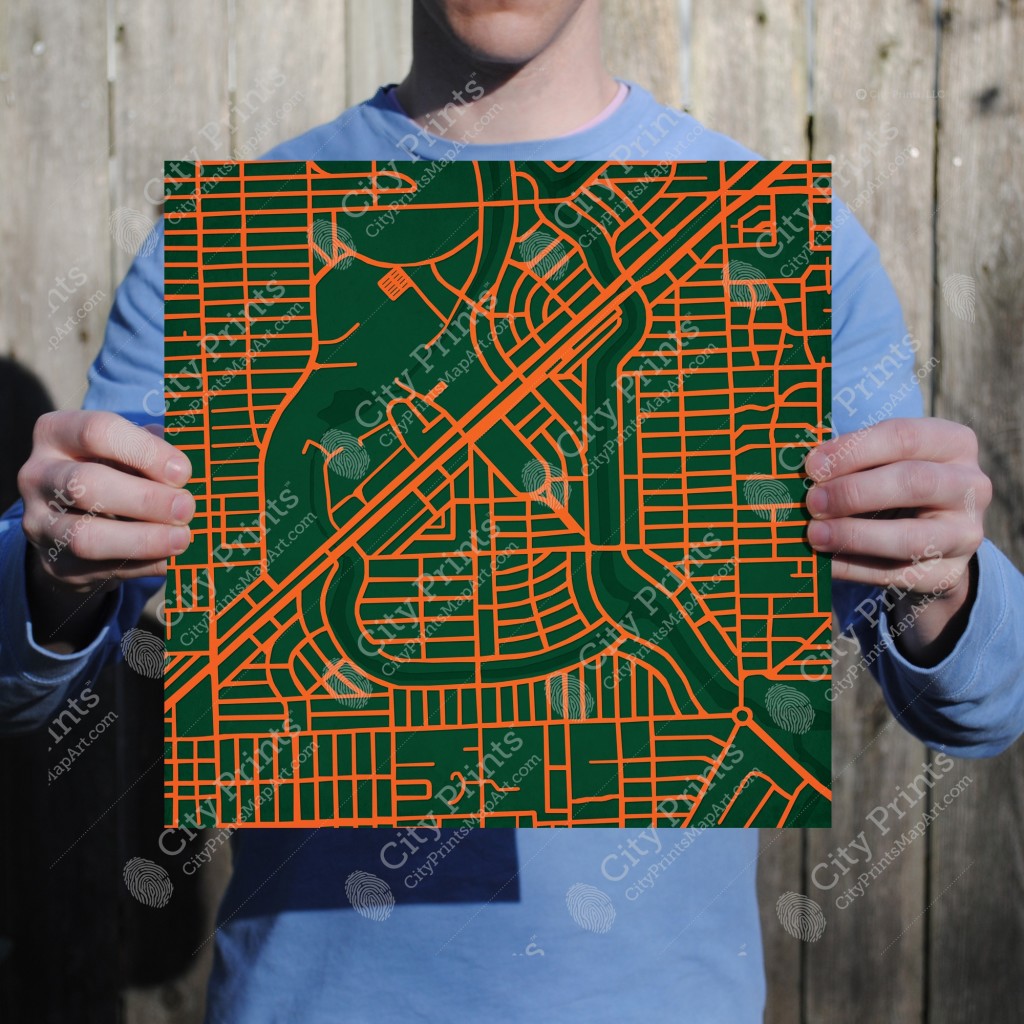 University of Miami Campus Map Art - City Prints