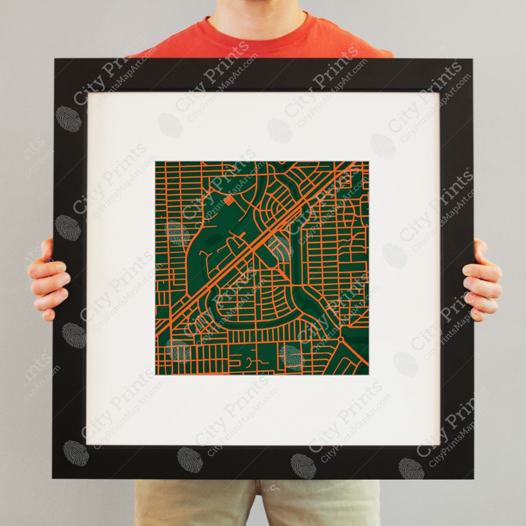 University of Miami Campus Map Art - City Prints