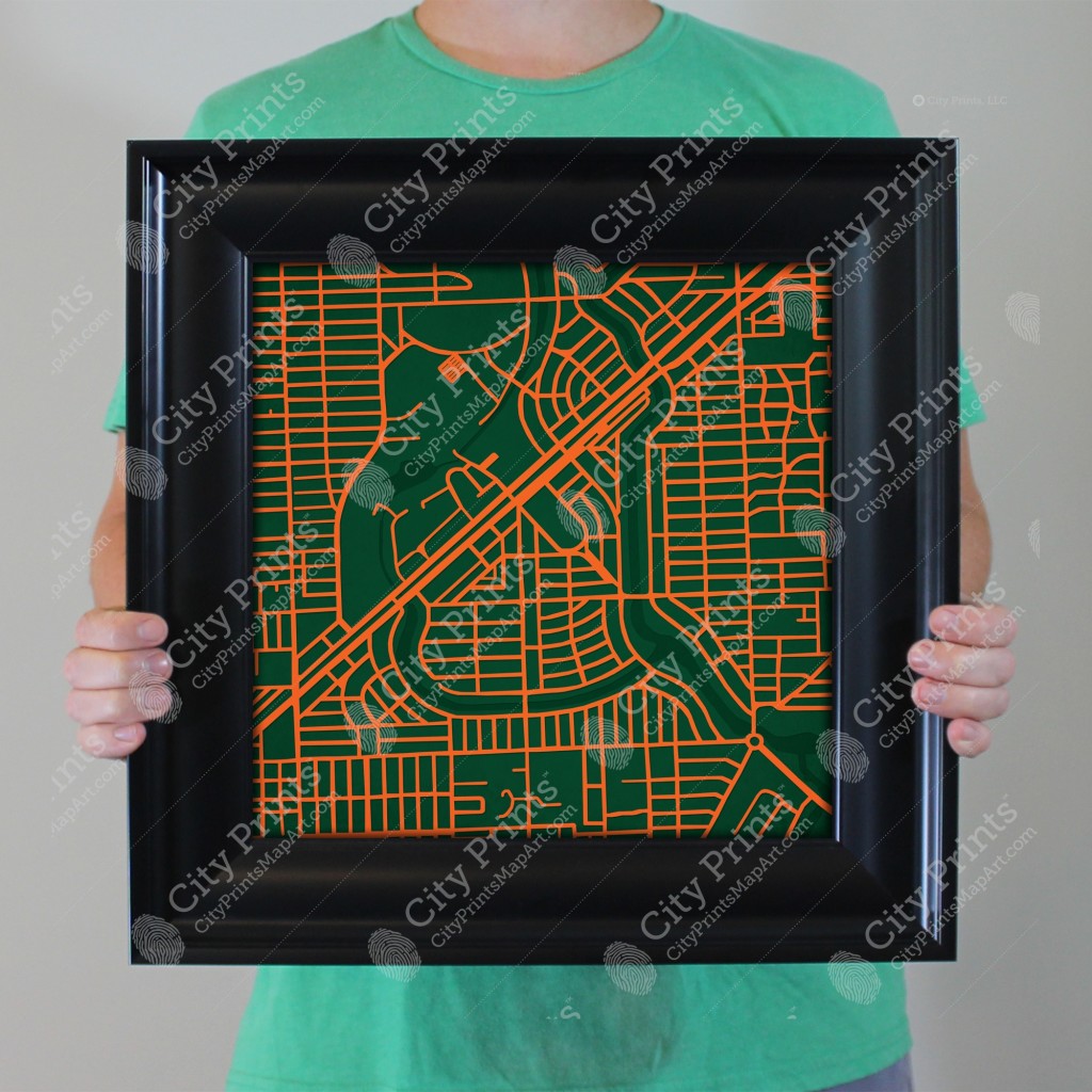 University of Miami Campus Map Art - City Prints