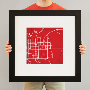Miami University (Oxford Ohio) Campus Map Art - City Prints