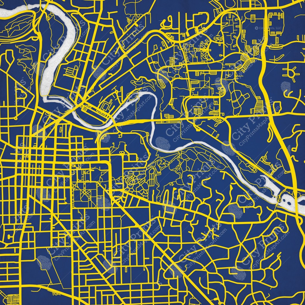 University of Michigan Campus Map Art - City Prints