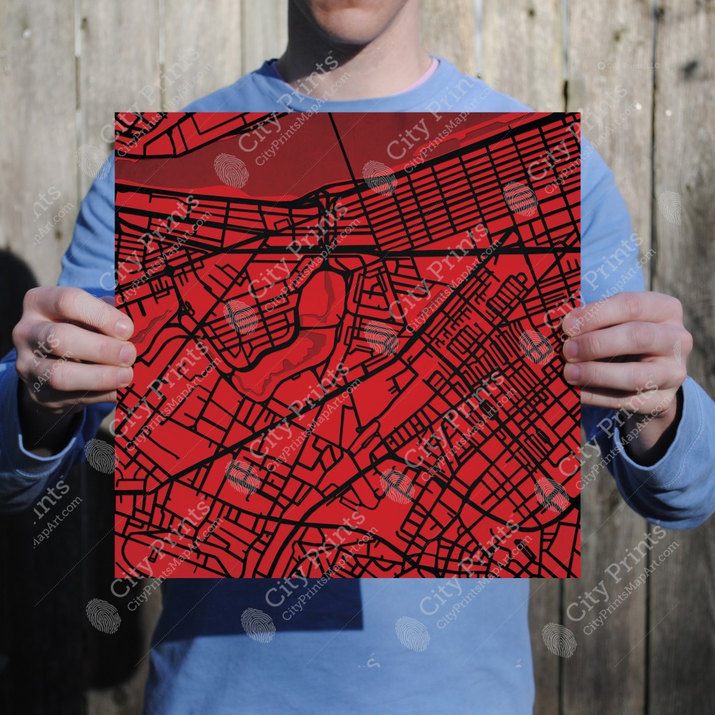 Northeastern University Campus Map Art - City Prints