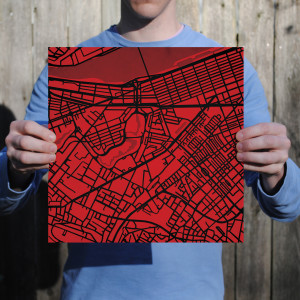 Northeastern University Campus Map Art - City Prints