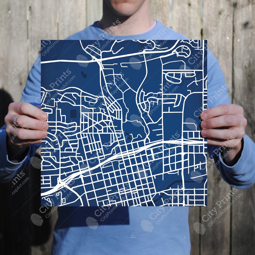 University of Nevada, Reno Campus Map Art - City Prints