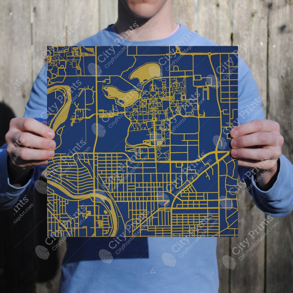 University of Notre Dame Campus Map Art - City Prints