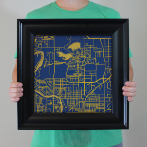 University of Notre Dame Campus Map Art - City Prints