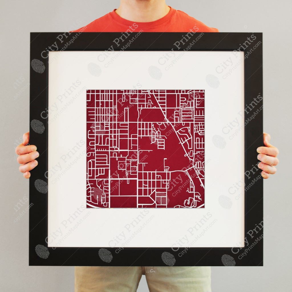 University of Oklahoma Campus Map Art - City Prints
