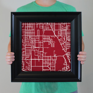 University of Oklahoma Campus Map Art - City Prints
