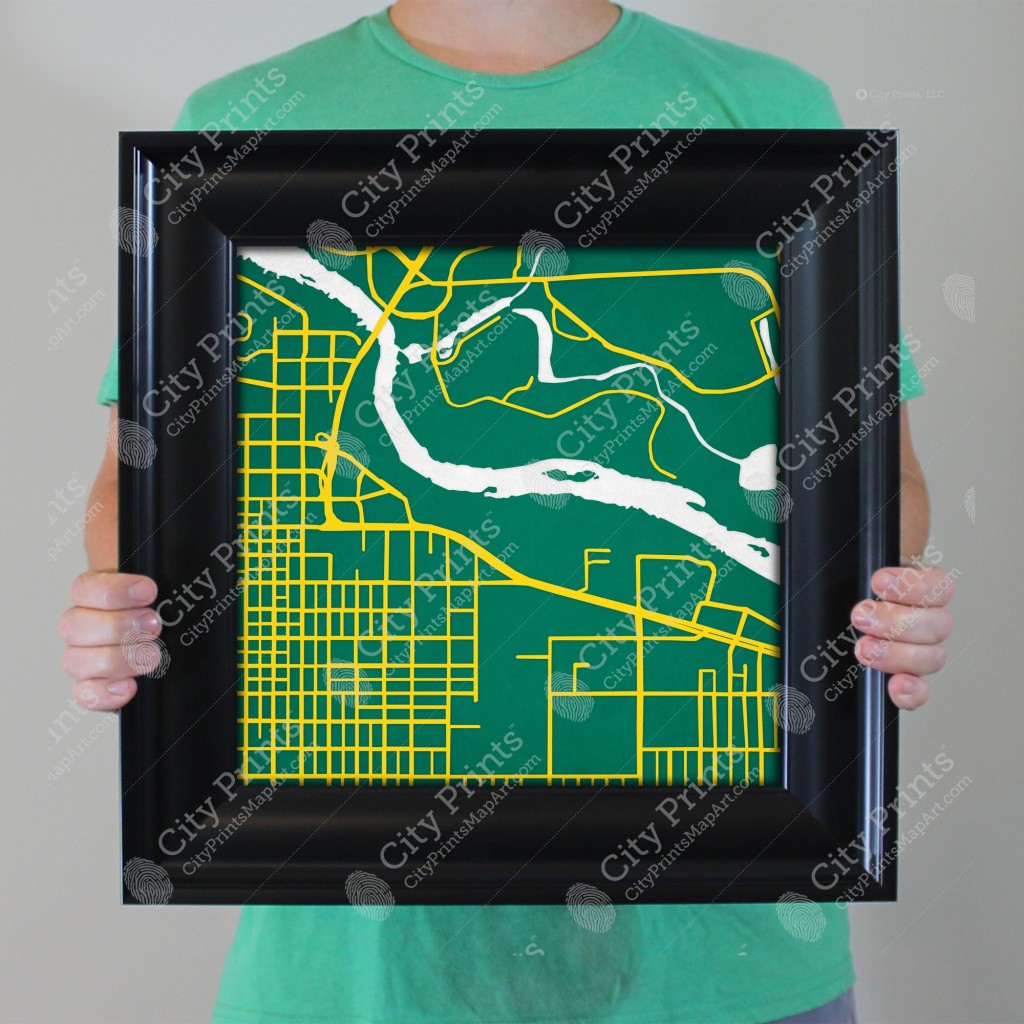 University of Oregon Campus Map Art - City Prints