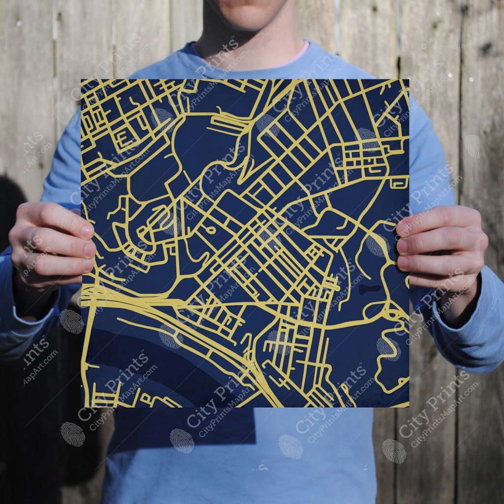 University of Pittsburgh Campus Map Art - City Prints