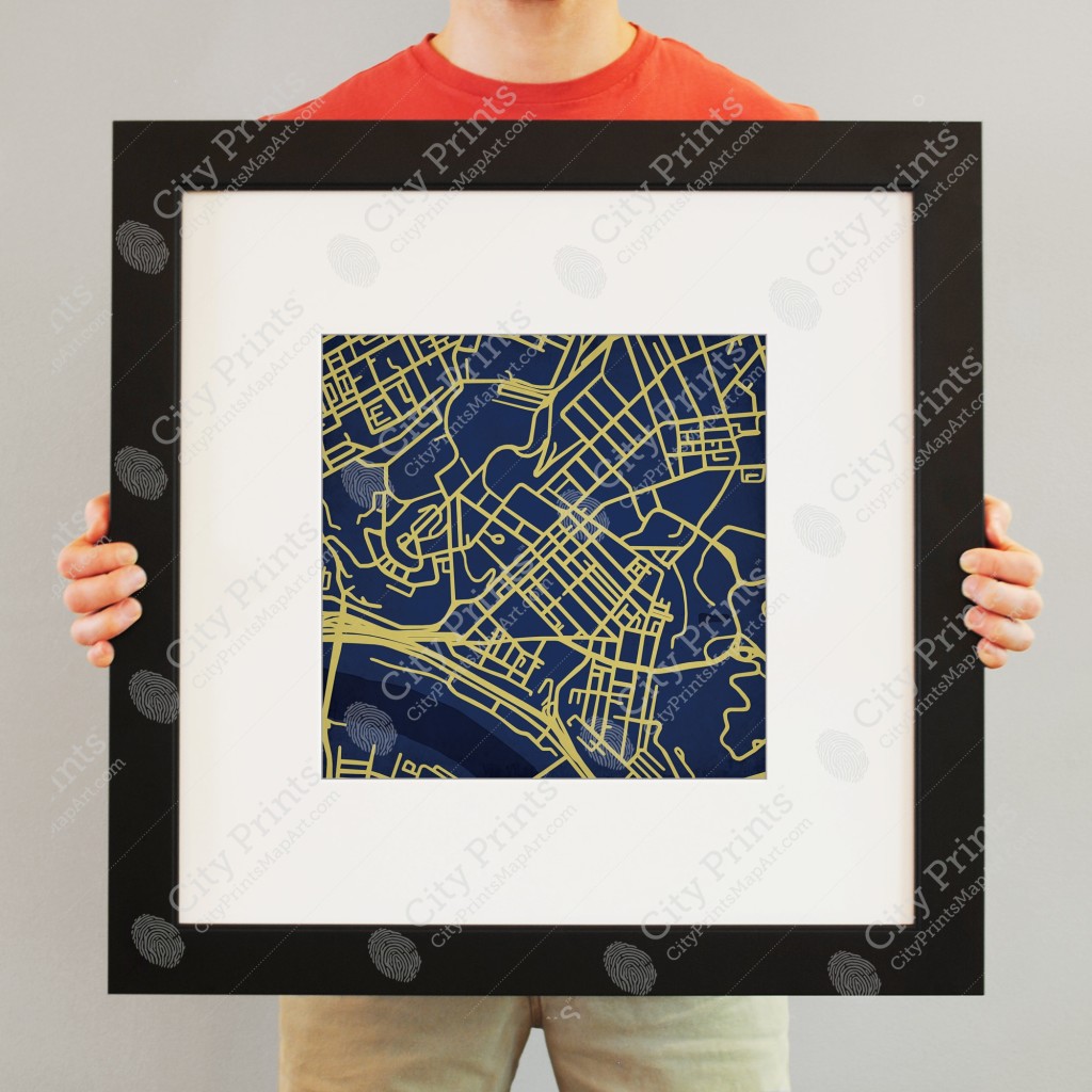 University of Pittsburgh Campus Map Art - City Prints