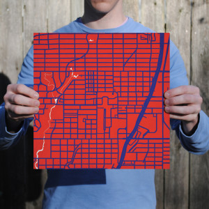 Southern Methodist University Campus Map Art - City Prints