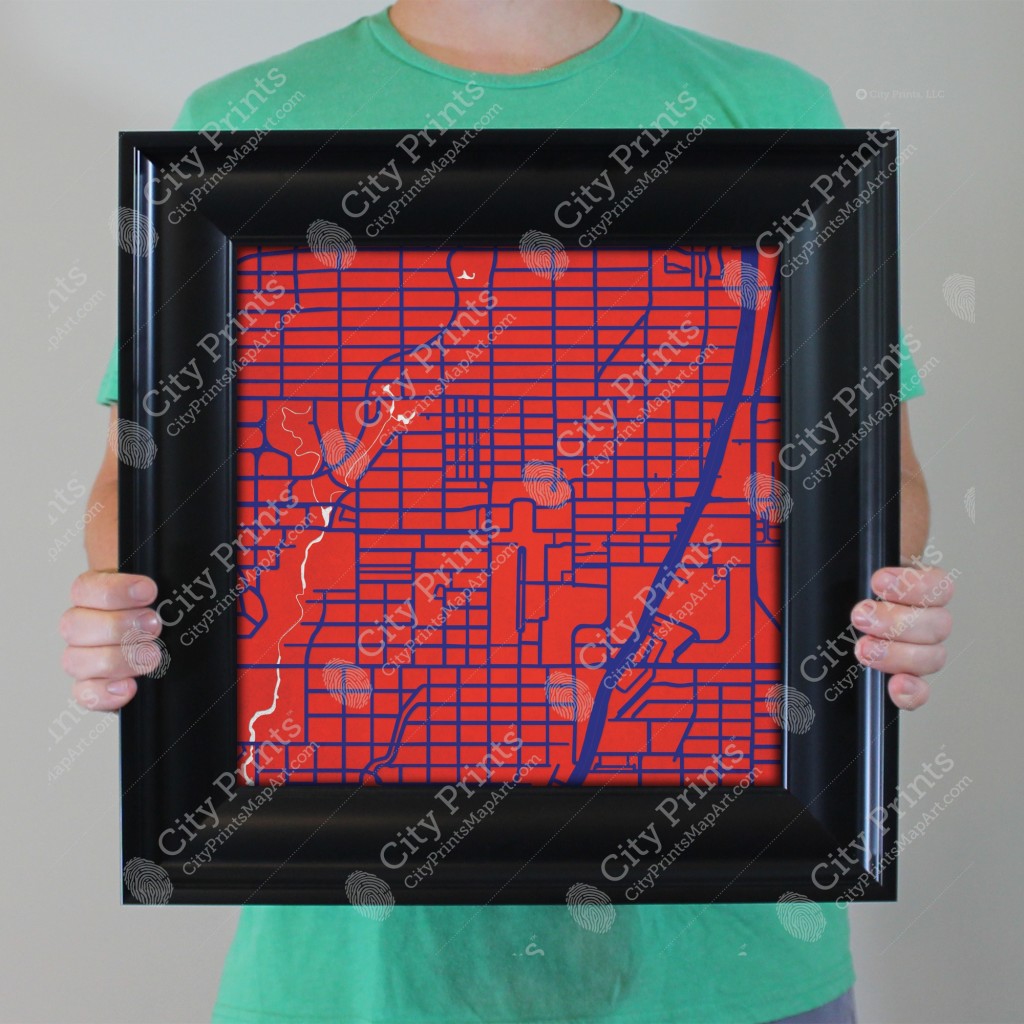 Southern Methodist University Campus Map Art - City Prints