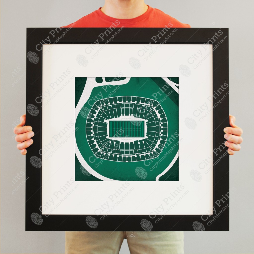 MetLife Stadium Map Art - City Prints