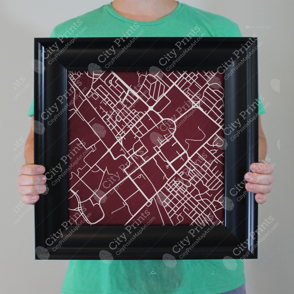 Texas A&M University Campus Map Art - City Prints