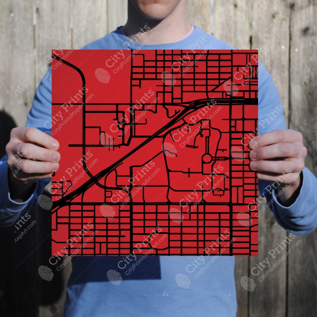 Texas Tech University Campus Map Art - City Prints
