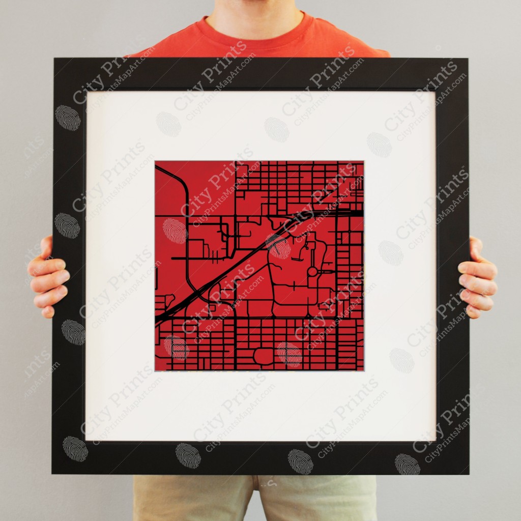 Texas Tech University Campus Map Art - City Prints