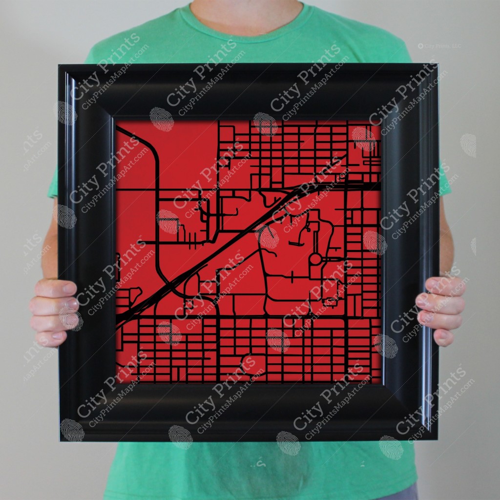 Texas Tech University Campus Map Art - City Prints