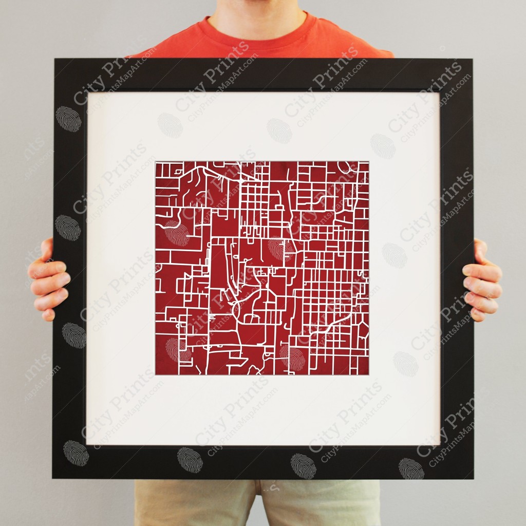 University of Arkansas Campus Map Art - City Prints