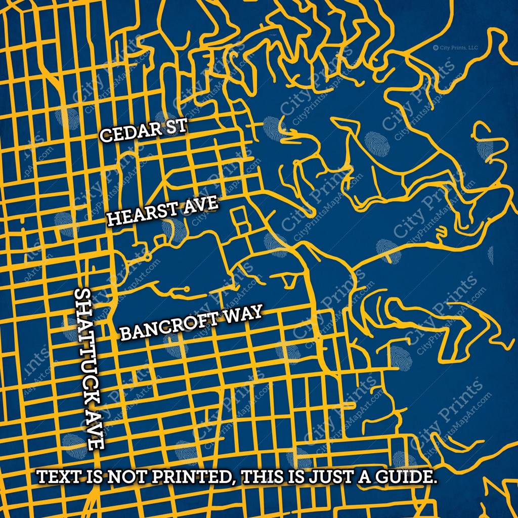University of California, Berkeley Campus Map Art - City Prints
