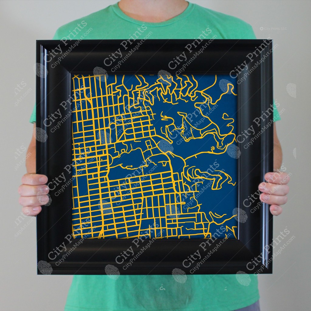 University of California, Berkeley Campus Map Art - City Prints